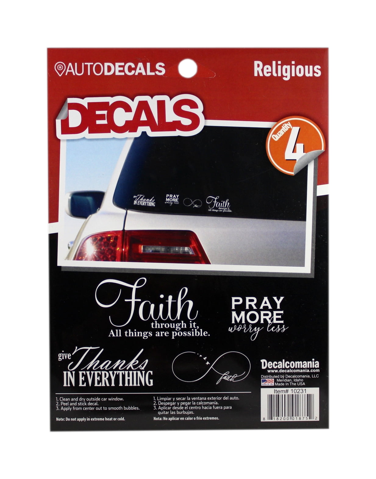 Religious Sayings Vinyl Car Sticker Brand NEW 4 Decals Faith, Pray ...