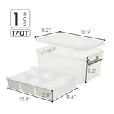 Citylife 17 Qt Bins with Lids - 5 Grid Tray Craft & Toy Organizer for ...