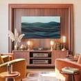 Abstract Waves TV Dust Cover 75 Inch, Geometric Gold Line Mountain Sky ...