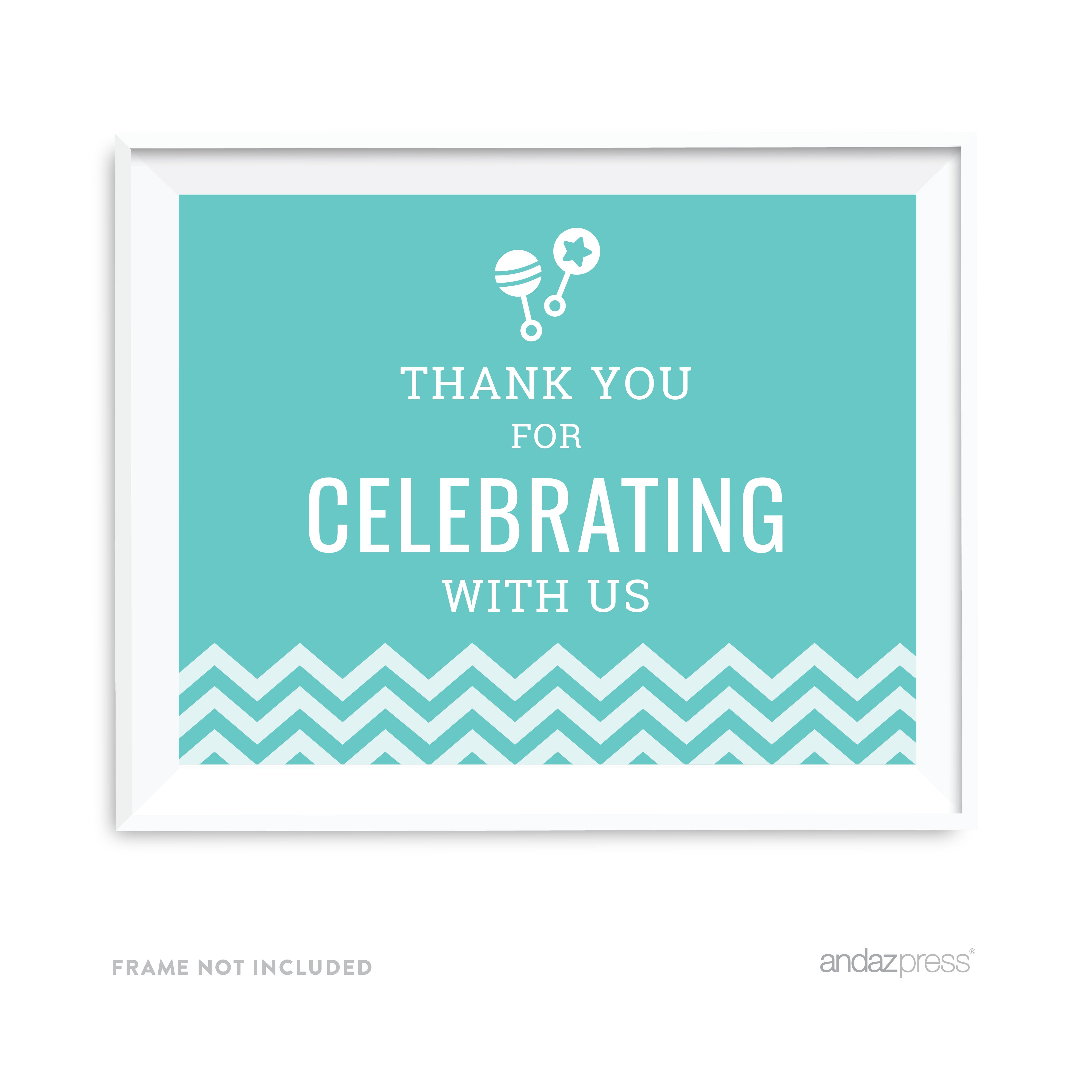 Thank You For Celebrating With Us! Diamond Blue Chevron Print Baby ...