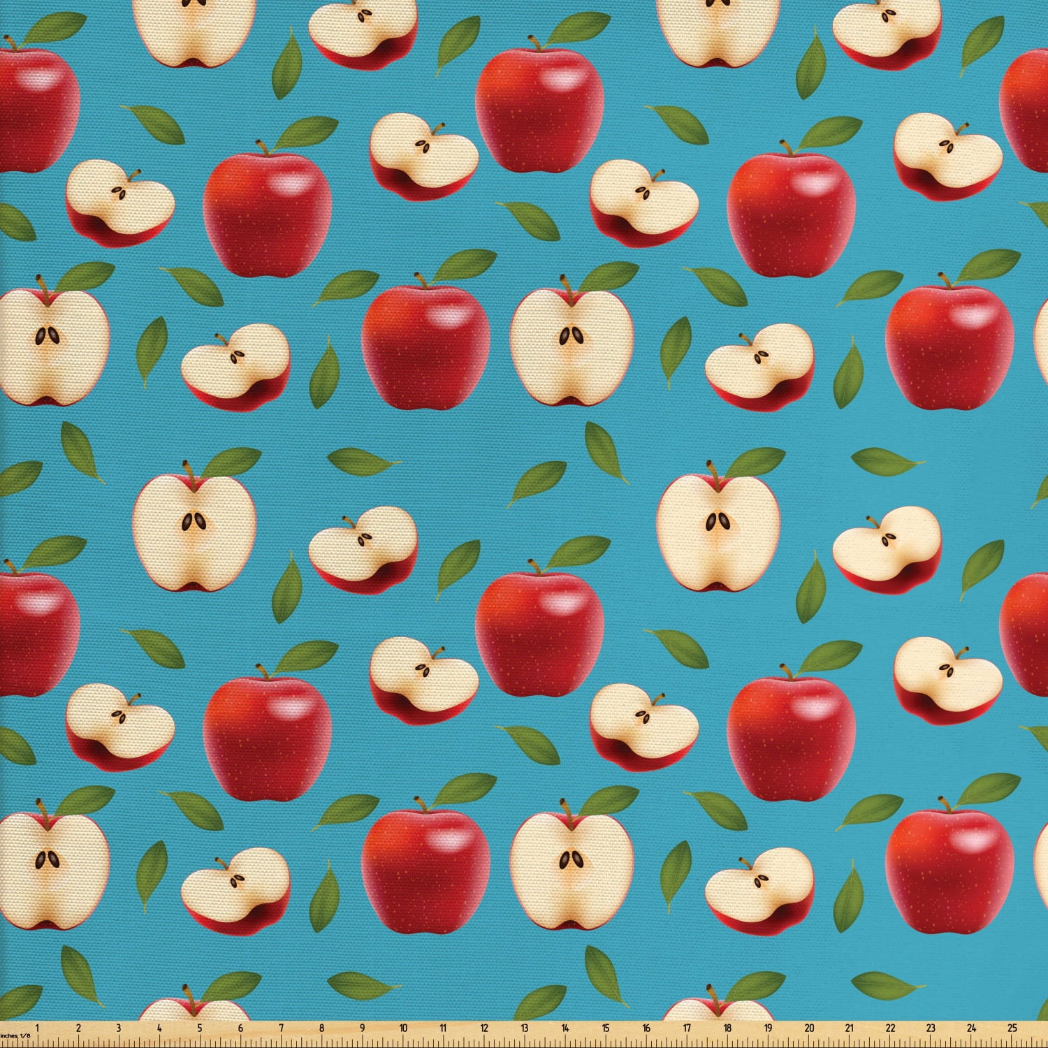 Fabric Digital Printed Indoor Outdoor Fabric Apples Flowers Branches ...