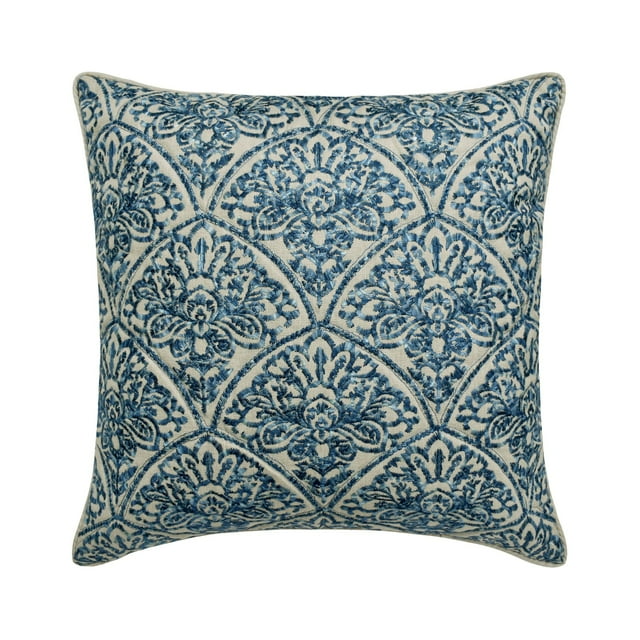 Decorative Blue 16"x16" (40x40 cm) Pillow Covers, Linen Quilted Throw ...