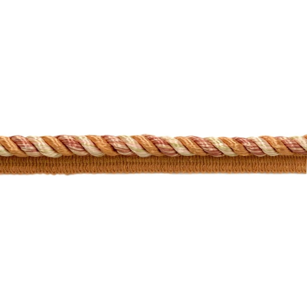 3/8" (1cm) Decorative Twisted Rope Cord Trim with Lip (Style# 0038MLT ...