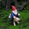 Rawiri Gnomes Riding Pig Garden Dwarf Statues Outdoor Decor Gnome ...