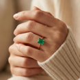 2wist Designs 18K Rose Gold Plated Solitaire Ring Emerald Cut Emerald ...
