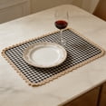 Placemats 11.8" X 15.14" Check Table Mat, Washable Scalloped for Spring ...