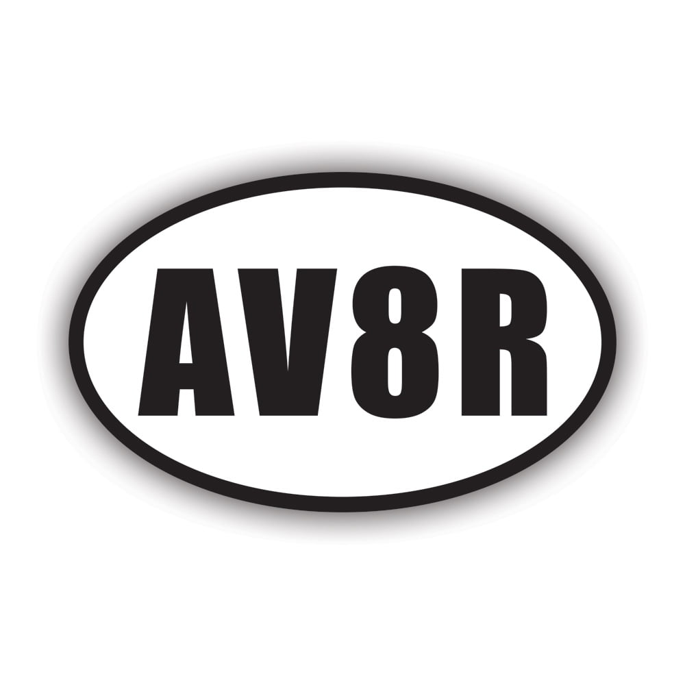 Oval AV8R Aviator Sticker Decal - Self Adhesive Vinyl - Weatherproof ...