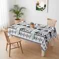 Bear Moose Rectangle Tablecloth Country Vintage Gray Forest Pine Tree ...