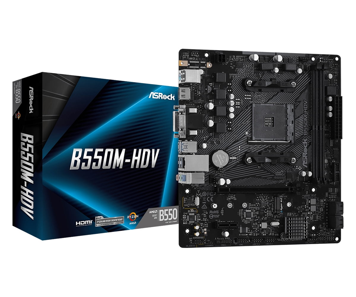 Asrock AMD B550 AM4 Micro ATX DDR4-SDRAM Motherboard - Walmart.com