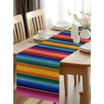 Burlap Table Runner 70 Inches Long, Colorful Stripes Gradient Rainbow ...