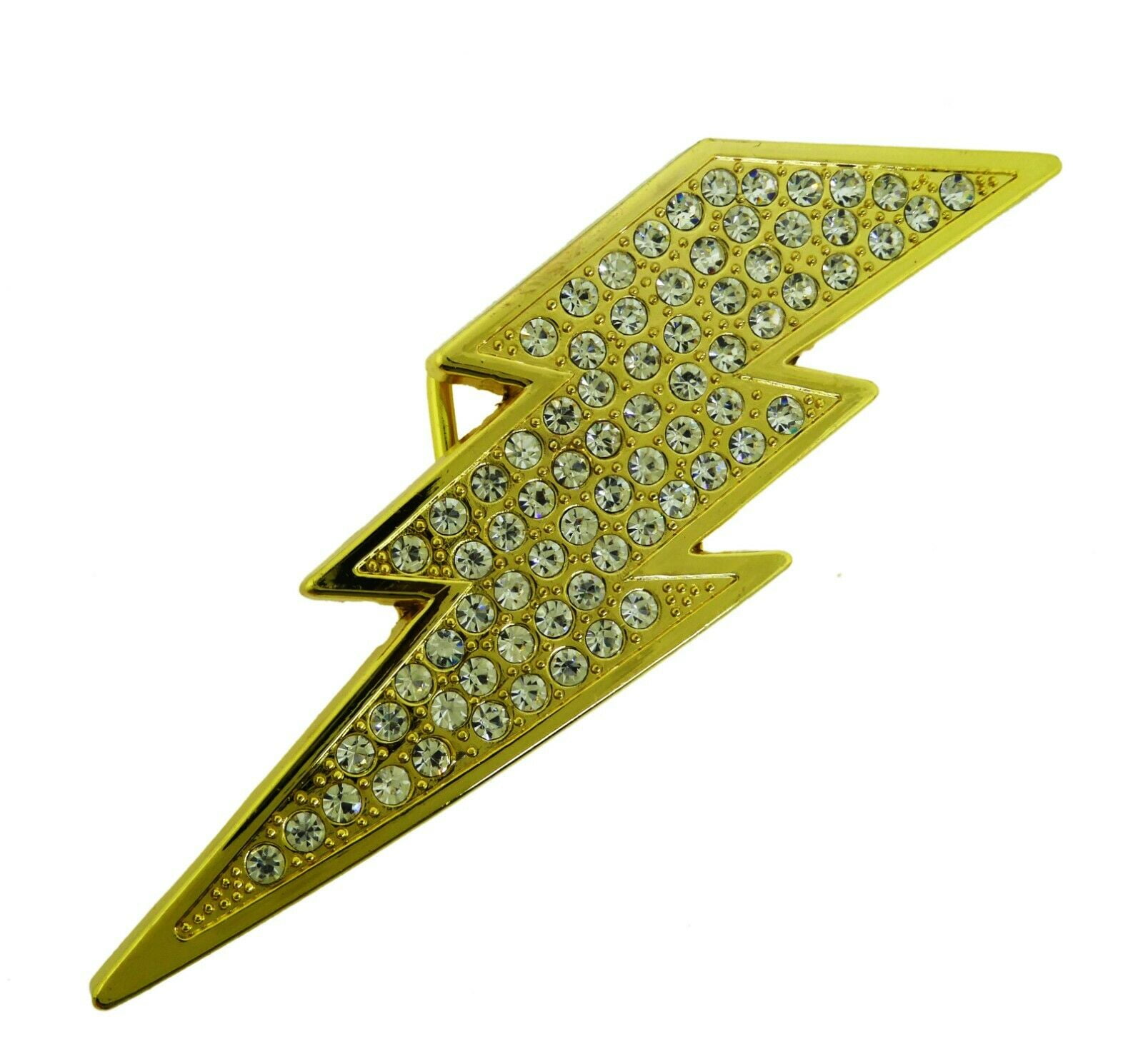 The Flash Belt Buckle Rhinestone Gold Metal Fashion Lightning Bolt New ...