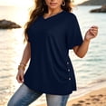 AHTJRT Women's Oversized T-Shirts Casual V-Neck Short Sleeve Tees Plus ...