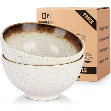 4.5 Inch Ceramic Rice Bowls, Set of 2 Modern Kitchen Small Bowl for ...
