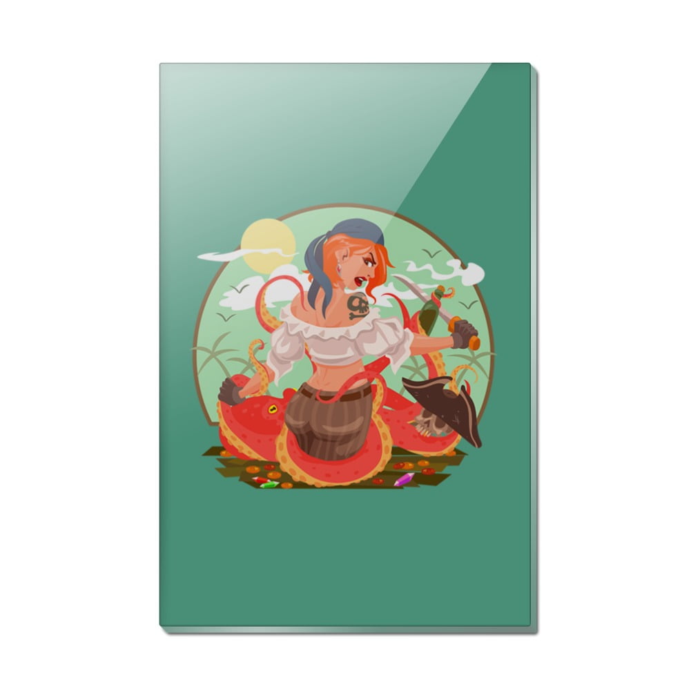 Octopus and Pirate Booty Rectangle Acrylic Fridge Refrigerator Magnet ...