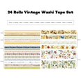 24 Rolls Vintage Washi Tape Set, Floral Letter Butterfly Mushroom ...