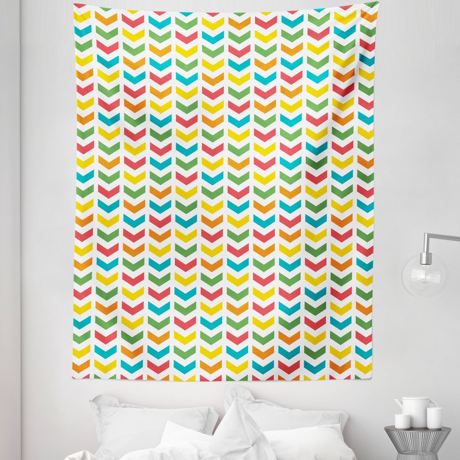 Arrow Tapestry, Illustration of Colorful Repetitive Arrows Pointing ...