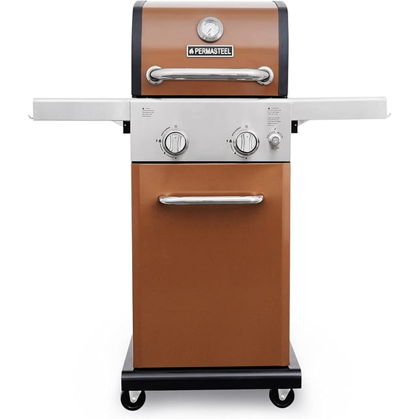 Permasteel 2-Burner Compact Propane Gas Grill with Foldable Sides ...