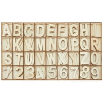 156Pcs Small Wooden Craft alphabet and letters Wood Cutouts with ...
