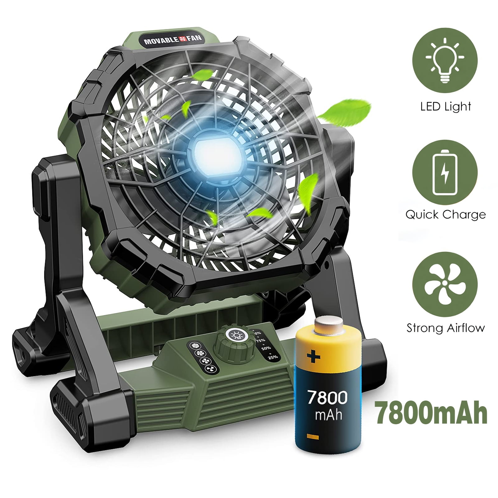 Portable Personal Fan, 7800mAh Battery Rechargeable India | Ubuy