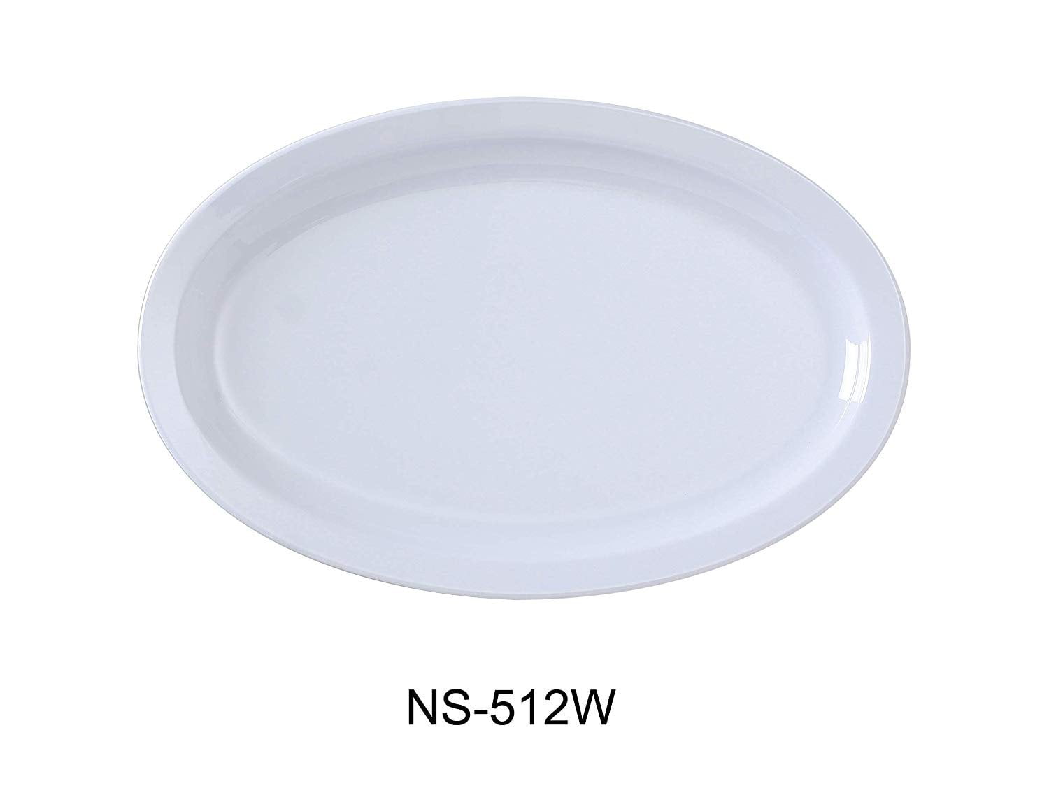 Yanco NS-512W Nessico Oval Platter with Narrow Rim, 8" Width, 11.5 ...