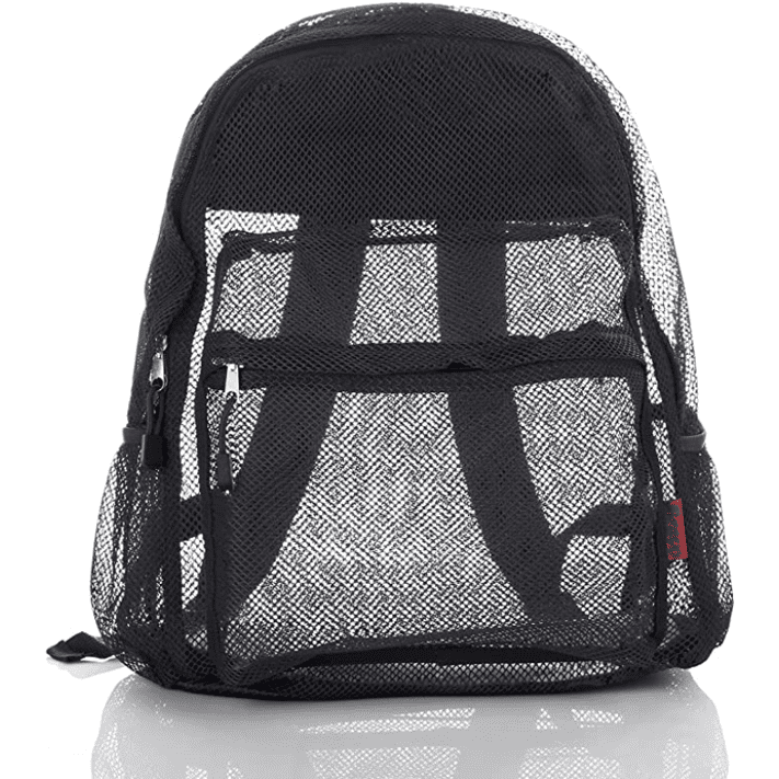 Bravo! Mesh Transparent See Through Backpack - Black - Walmart.com