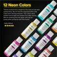 GenCrafts Neon Acrylic Pour Paint - Craft Art Pack, Versatile Medium, Set of 12 Neon Colors, 2oz ...