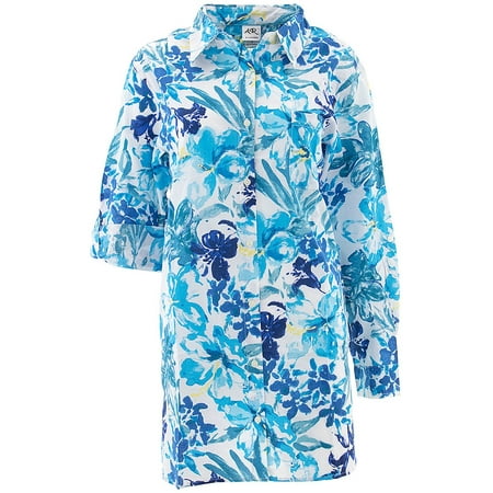Allison Rhea Women's Blue Tropical Cotton Nightshirt | Walmart Canada