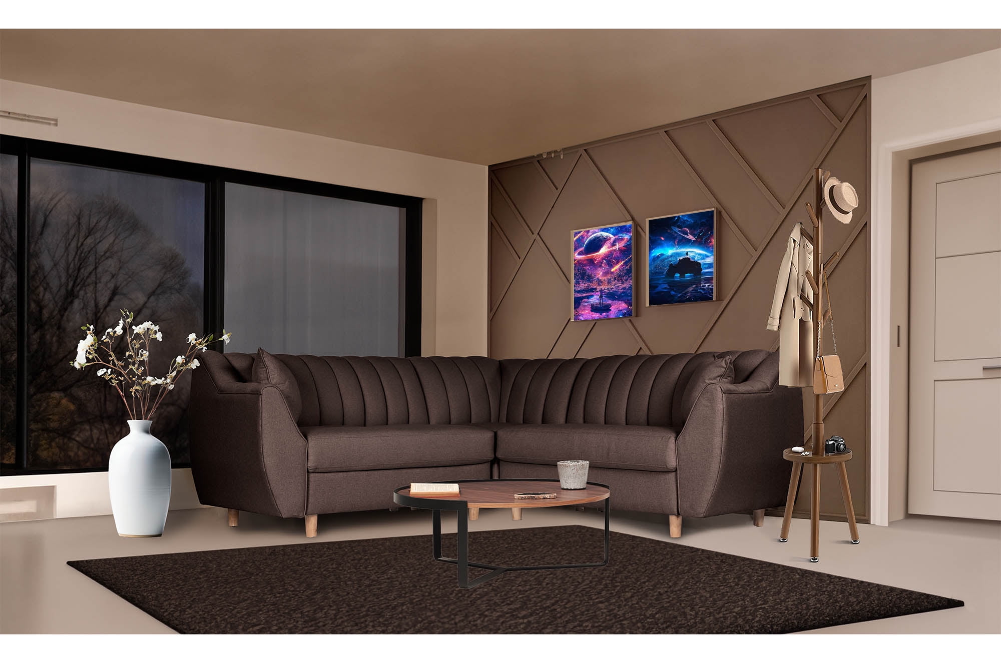 Sala Esquinera De Lino Chocolate Modelo Derek Makora | Bodega Aurrera ...