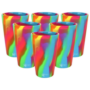 Silipint: Silicone Pint Glasses: 6 Pack Hippie Hops - 16oz Unbreakable ...