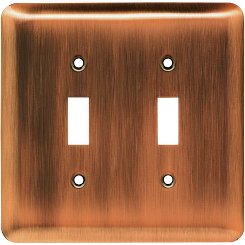 Franklin Brass Rounded Corner Double Switch Wall Plate in Antique ...
