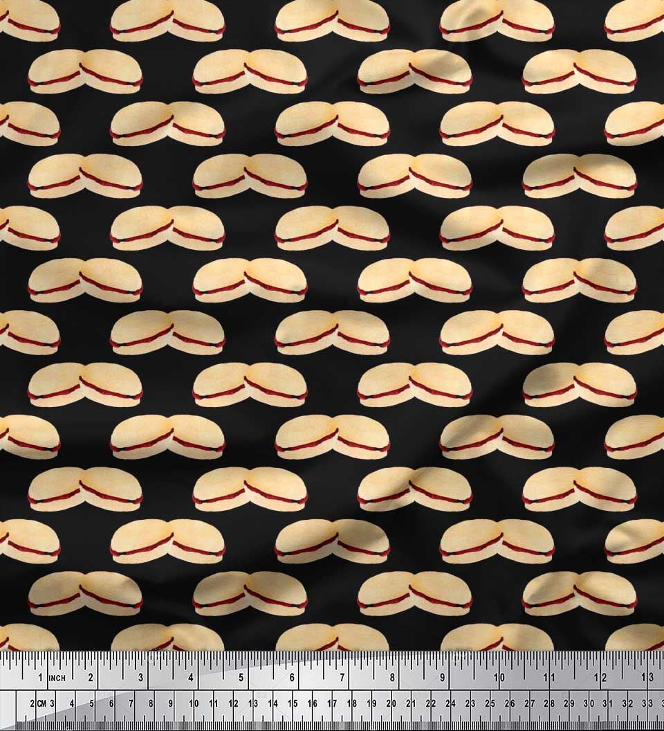 Soimoi Satin Silk Fabric Burger Food Print Fabric by Yard 42 Inch Wide ...