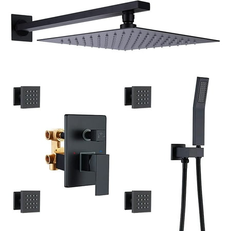 BAINIAN Shower System with Body Jets Brushed Gold Shower Jets Faucet ...