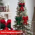 Christmas Decorations Christmas Bows 11.4 * 17.7 Inches Red Velvet ...