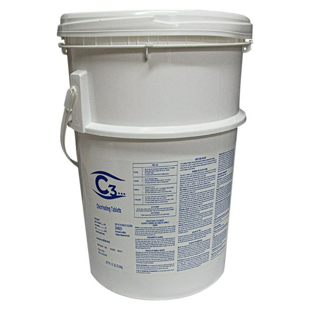 C3 3" Stabilized Chlorine Tablets for Swimming Pool and Hot Tubs, 50 ...