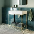 Pierre 32 Single, Freestanding, Open Shelf, Gold Metal Frame Bathroom ...