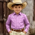 Boys Western Style Print Shirt Top for Kids Casual Plaid Button Front ...