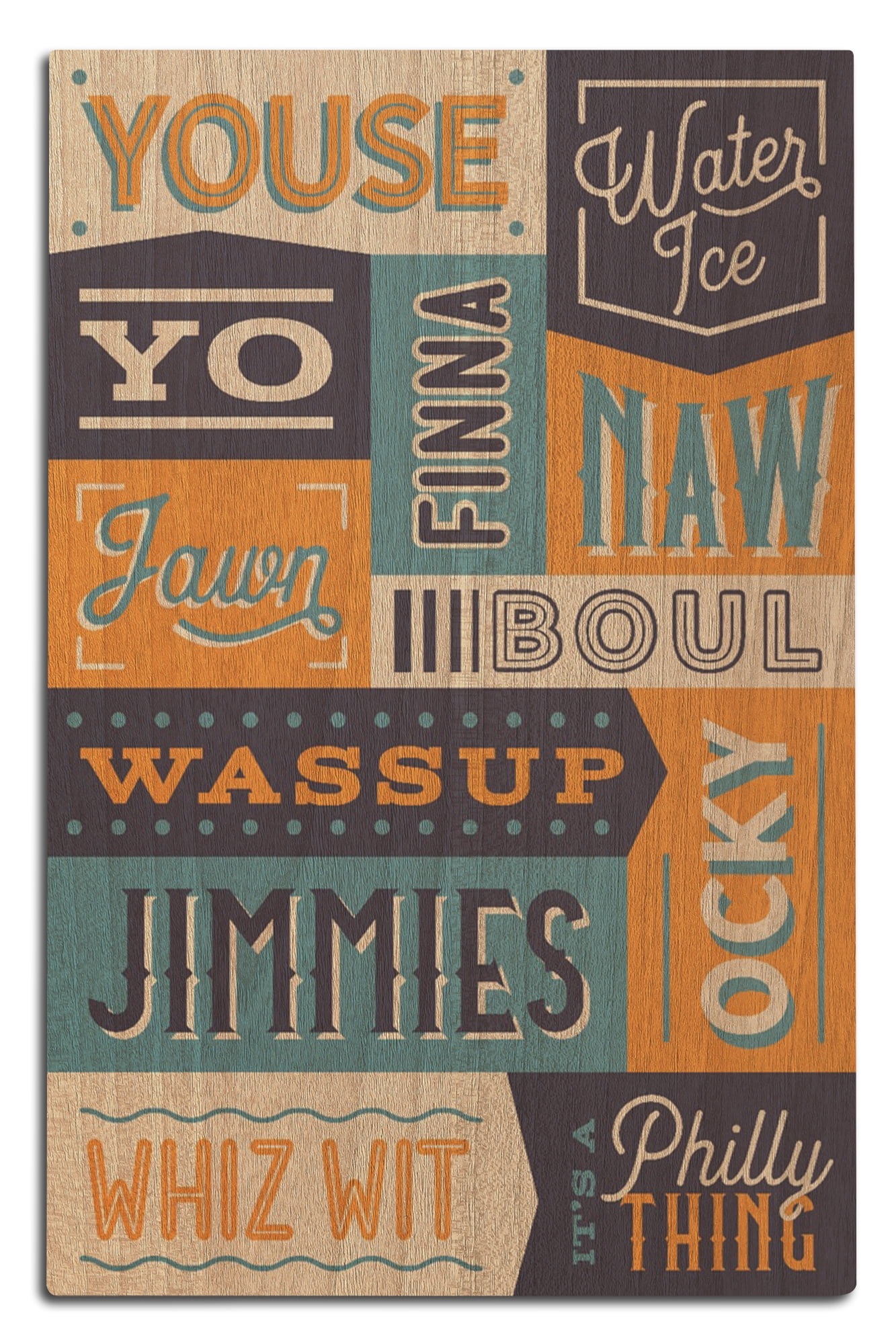 Philadelphia, Pennsylvania, Local Lingo Collection, Word Collage Birch ...