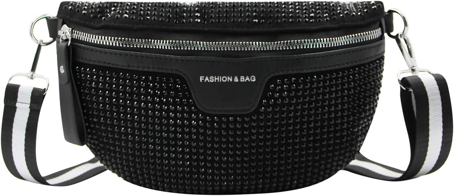 YOUI-GIFTS Men Women Sparkly Rhinestone Fanny Pack Glitter Crossbody ...