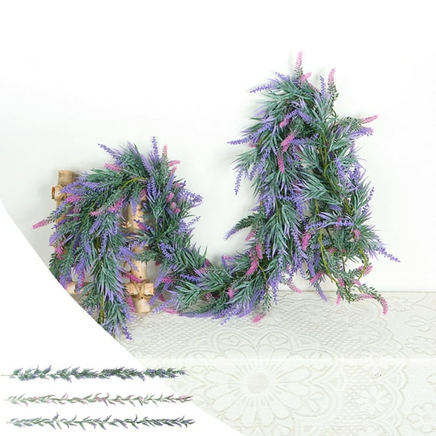 Guirnalda de lavanda 5.9FT Enredadera artificial | Corona decorativa de plástico multicolor para ...