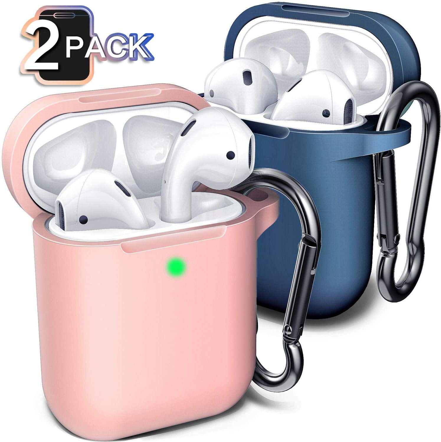 AirPod Case 1 2 Cover 2 Pack Cover For Airpods Case Navy Blue Pink airpod-case-1-2-cover-2-pack-cover-for-airpods-case-navy-blue-pink