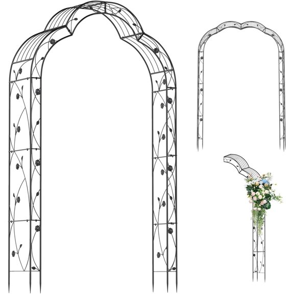 BalsaCircle 7 feet Gold Metal Wedding Arch in Arc de Triomphe Style ...
