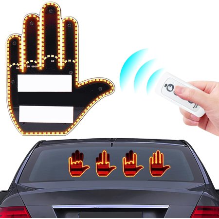 Middle Finger Car Light,Road Rage Led Sign for Car,Glogesture Hand ...