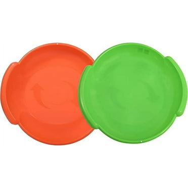 Superio Round Snow Saucer Sled, Red and Fuchsia 2 Pack Spiral 26 ...