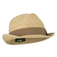 Big Size Braided Straw Fedora with Grosgrain Ribbon - Natural 2XL-3XL ...