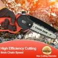 Handheld 6in Mini Chainsaw, Cordless Electric Pruning Saw with 2x 2.0Ah ...
