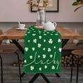 Euaioeiu St. Patrick's Day Table Runner Irish Green Clover Pattern Linen Tablecloth for Dining ...