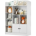 DIYART White Kids Bookshelf, Kids Bookcase with 7 Cubbies and 2 ...