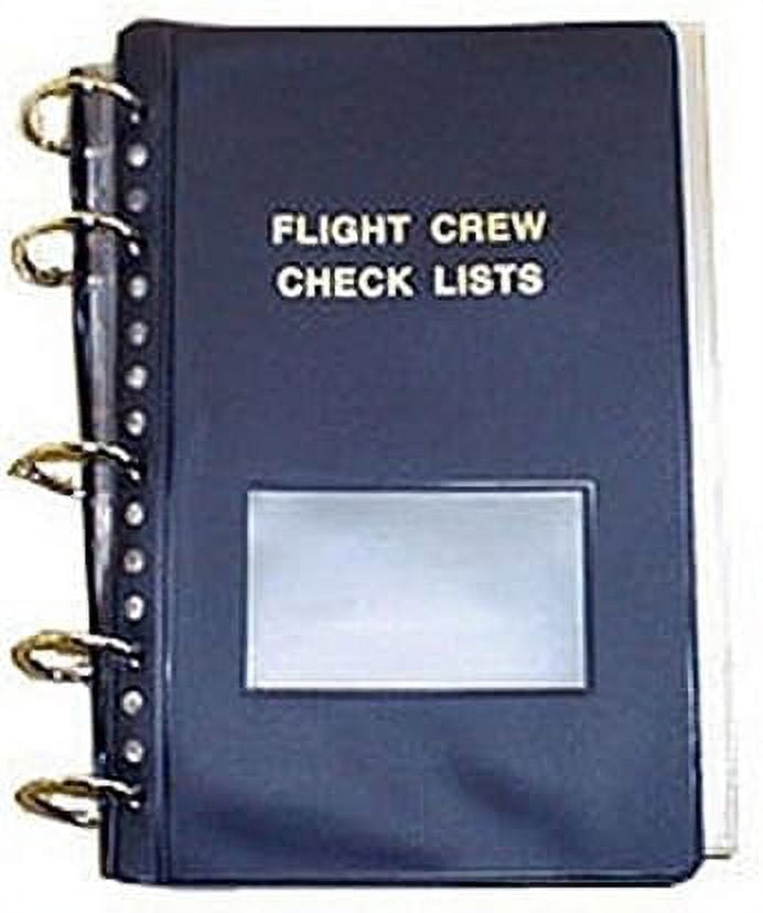 Flight Crew Checklist Binder - 5 Fasteners, 25 Sheet Protectors, Blue ...