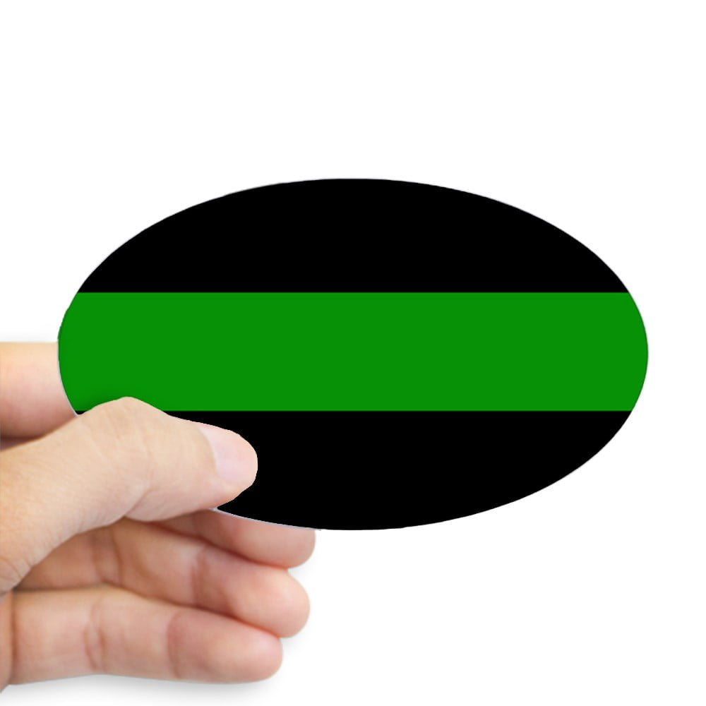CafePress - The Thin Green Line - Sticker (Oval) - Walmart.com