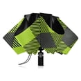 Bright Green Grid Pattern Umbrella Folding Sun Umbrella Travel Auto ...